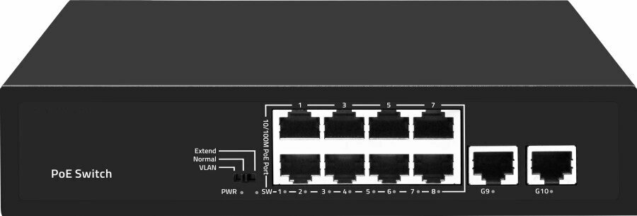 Коммутатор Falcon Eye FE-8FPG2 00-00330353 (L2) 100Мбит/с 1Гбит/с 8PoE 96W неуправляемый