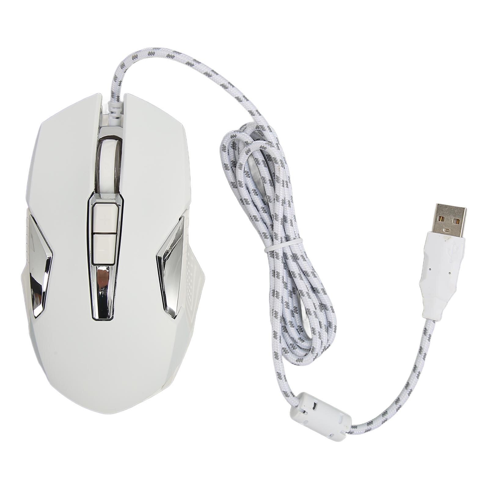 RGB Gaming Mouse Multifunction Ergonomic 7200 DPI Проводная оптическая игровая мышь с программируемыми кнопками и режимом подсветки белый