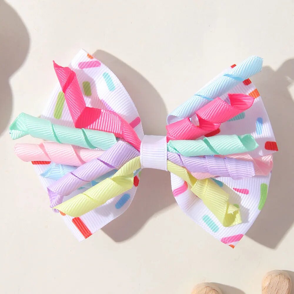Детские заколки CUTE BOWS радужные