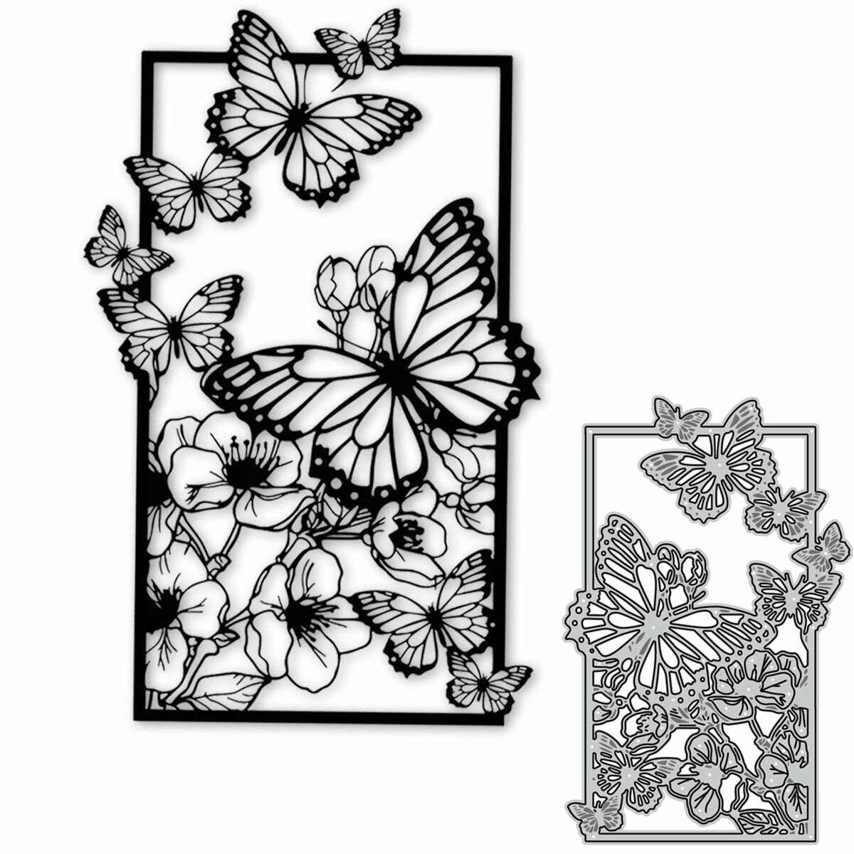 Нож для вырубки и тиснения Рамка для бабочек, 15x10 см вырубной нож для машин Sizzix Spellbinders Cricut, идеален для скрапбукинга, открыток и бумажного декора