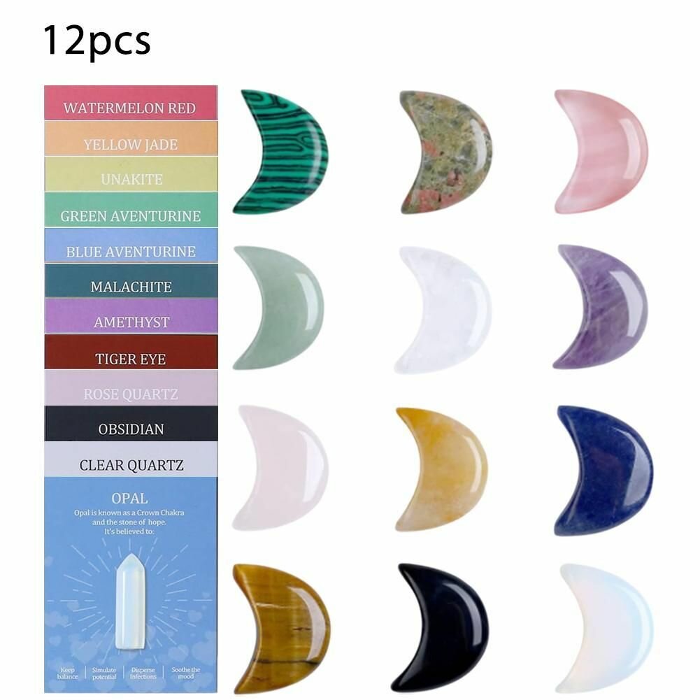 Камни для медитации, чакровый набор натуральных камней