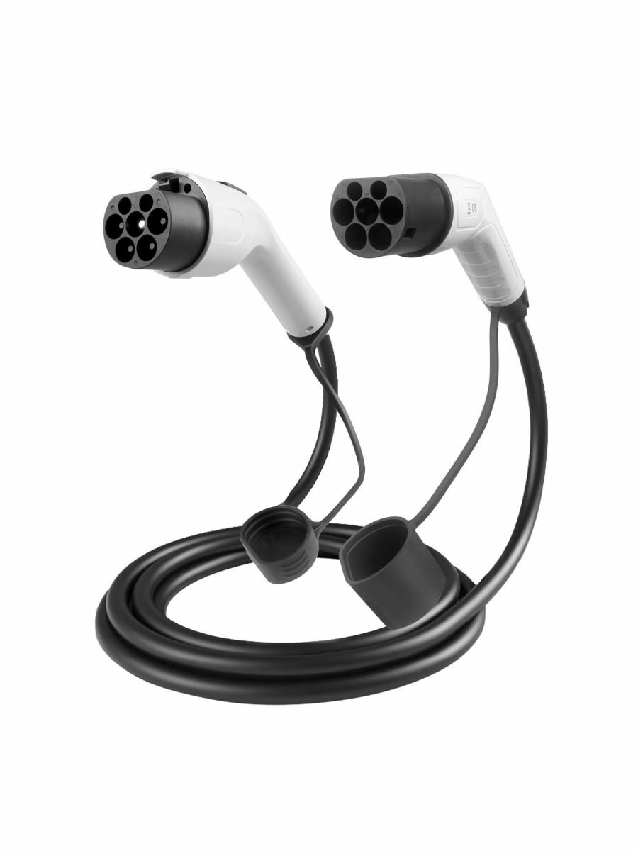 Кабель для зарядки электромобилей 32А 3 фазы 22кВт, Type2 - GB/T , 5м Кабель