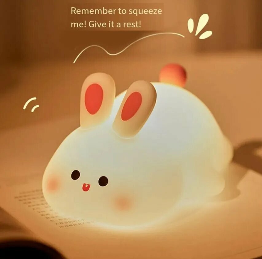 Ночной светильник в форме кролика, силуконовый светильник "Любовь"