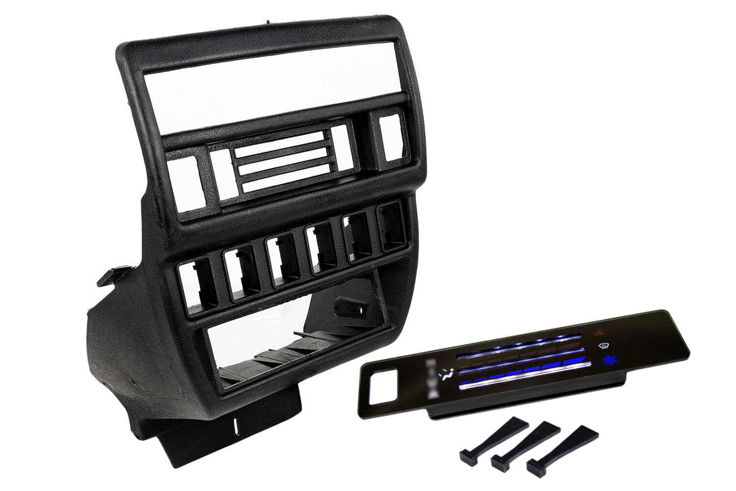 Консоль панели приборов с панелью блока отопителя (белая LED подстветка) для Лада 4х4 (Нива) до 2019 г. в.
