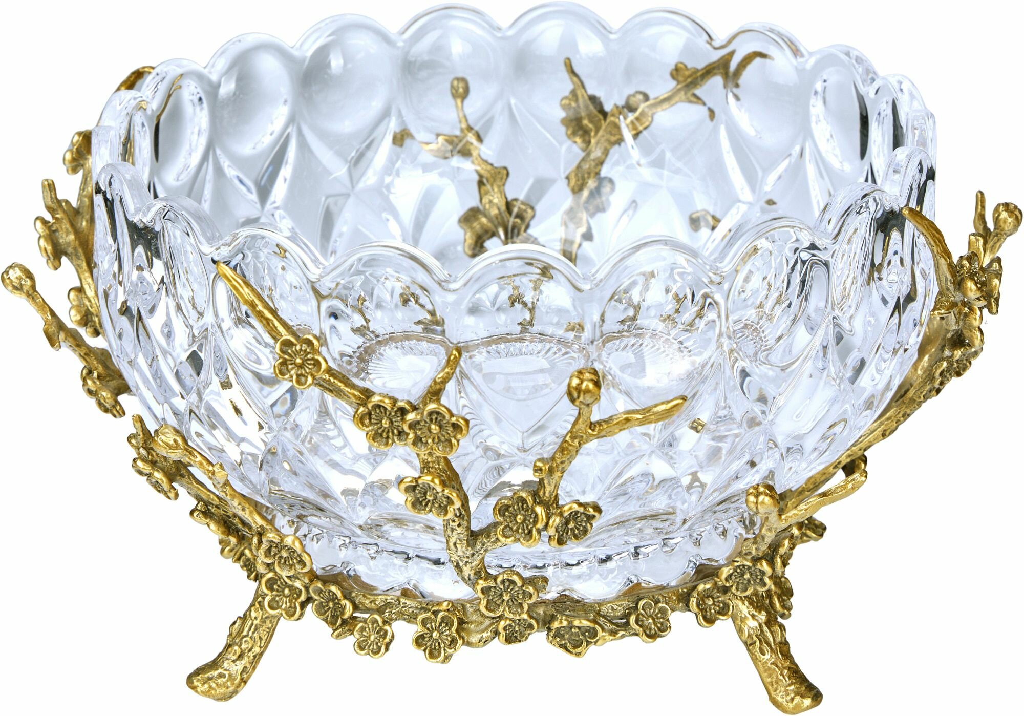 31G2732/HGL486/GLASS Чаша на ножках 28х28х14см, стекло, бронза, Glasar