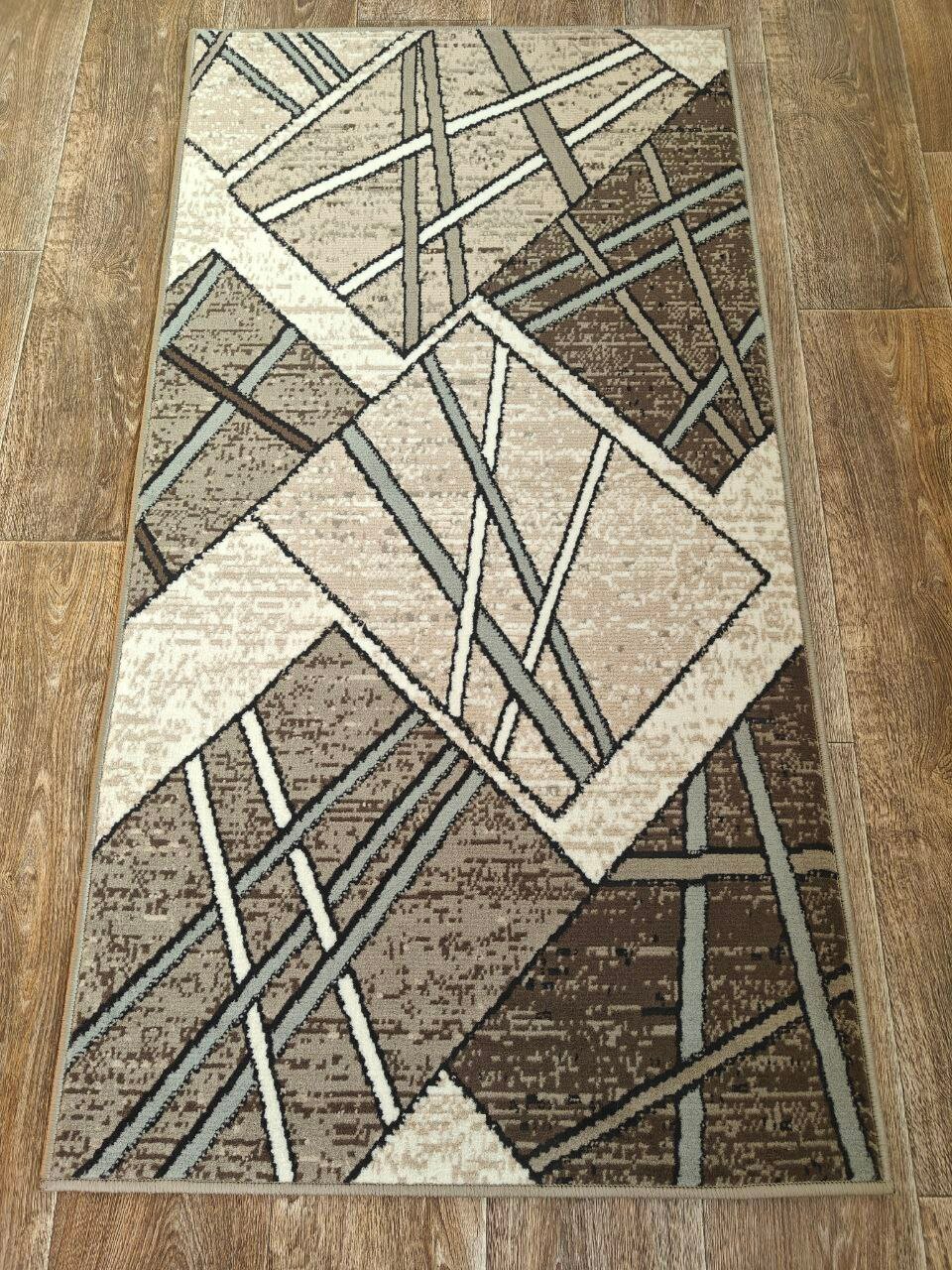 Коврик прикроватный серый на основу нанесен латекс и не скользит размер 80 на 150 прямоугольный формы