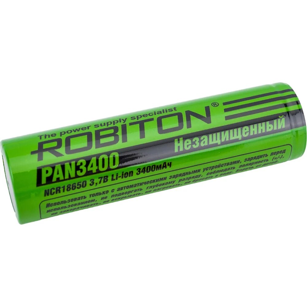 Аккумулятор, ROBITON, ROBITON PAN3400 NCR18650B без защиты 12386, Дополнительные, характеристики — фото 1