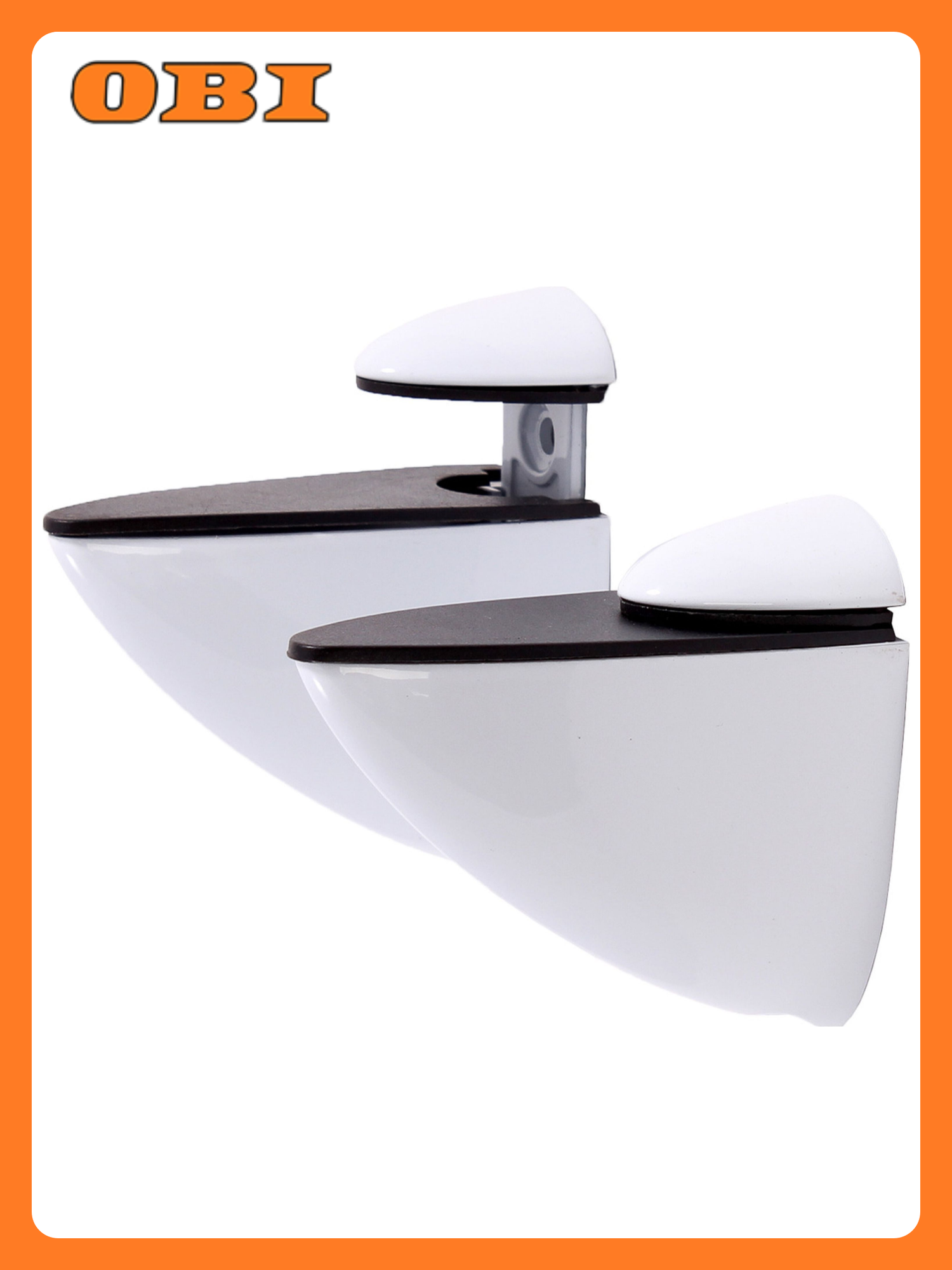 Кронштейн Larvij Пеликан, для стеклянных и деревянных полок, белый, 220x45x145мм