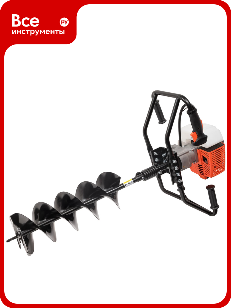 Мотобур бензиновый Ex Kasei 3 л. с, 63,3 см, диаметр бура 200 мм, со шнеком 3WT-300B, В комплекте идет шнек