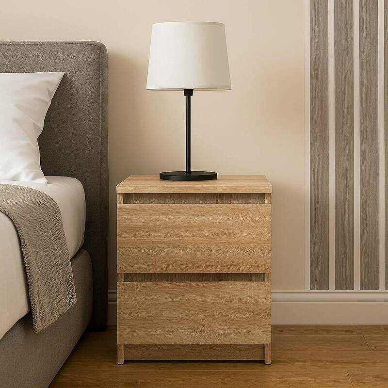 Прикроватная тумба Боровичи-Мебель Б 1.021 2 ящика 40,4х55х38,5 см, дуб сонома