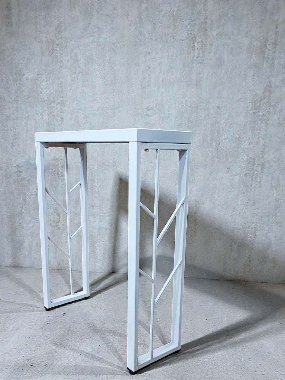 Консоль из натурального дерева и стали в стиле Лофт 70*25*84(В) см