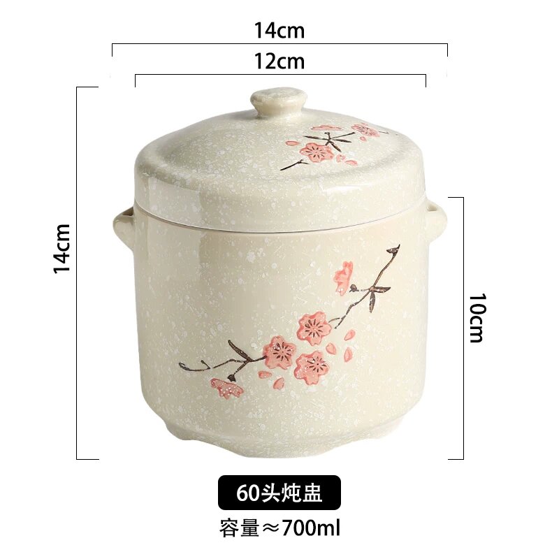 Керамическая миска с двойной крышкой, 700 мл, для приготовления пищи на 1-2 персоны дома