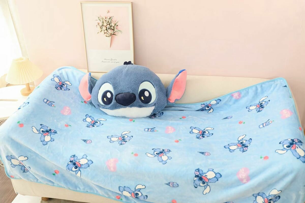 Плед с мультяшными персонажами, плюшевый плед для сна, плед для дивана, утепленный плед, плед для кондиционера, портативный дорожный плед, чехол для автомобиля.