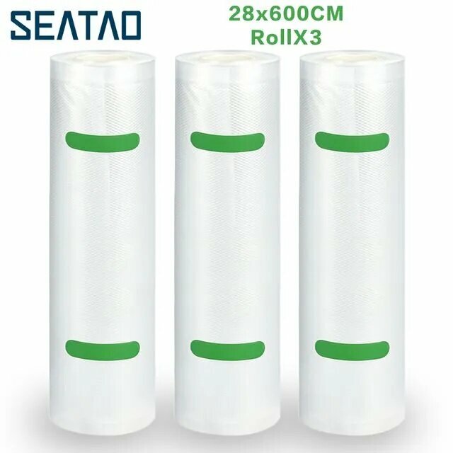 Акеты для вакууматора рифленые в рулоне 28x600смx3