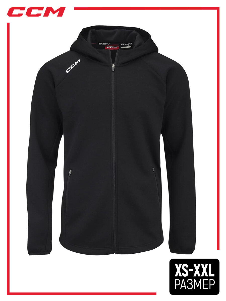 Толстовка спортивная CCM LOCKER FULL ZIP AD Black, цвет: черный, размер M