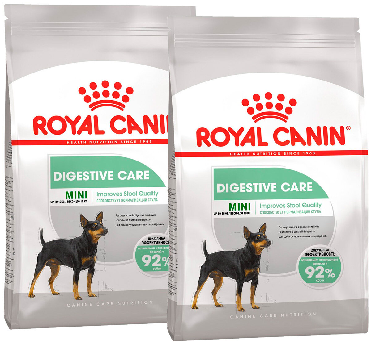 Корм сухой Royal Canin Mini Digestive Care для взрослых собак маленьких пород для поддержания здоровья пищеварительной системы, 1 кг x 2 шт