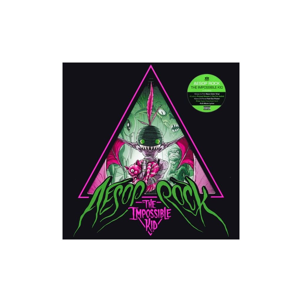 Виниловая пластинка Aesop Rock: The Impossible Kid (2xLP Green & Pink Neon Vinyl)(Download Card Included) (2 LP)