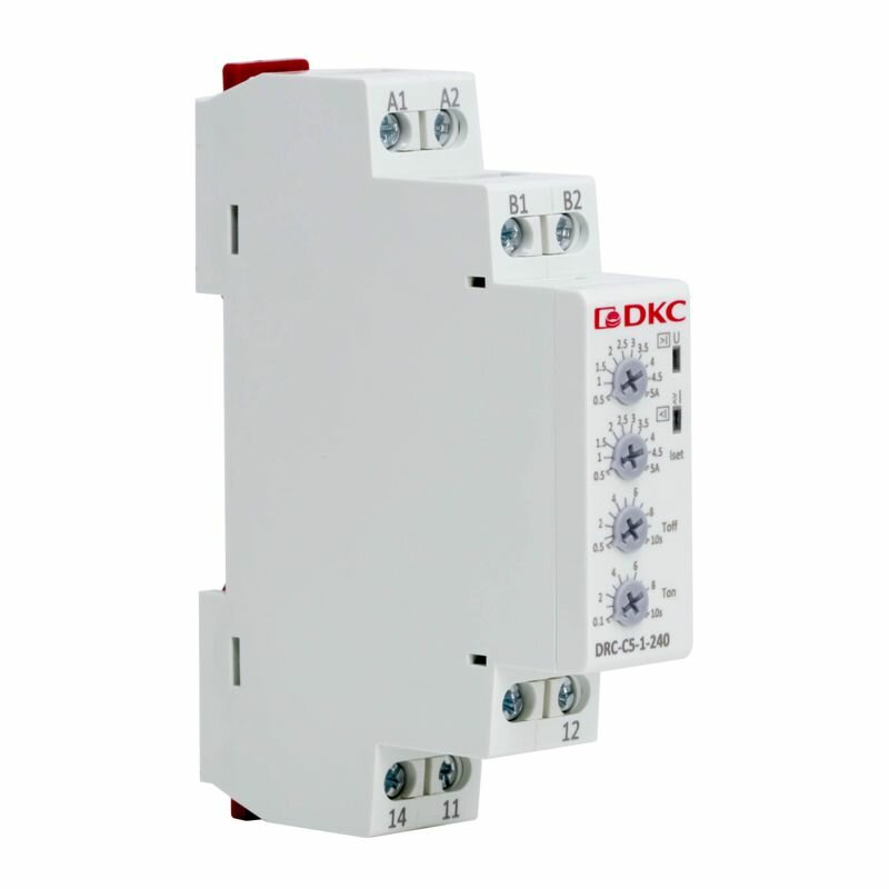 Реле контроля тока тип DRC 0.5-5А конфигурация контакта 1CO 24-240 АC/DC DКC, DKC DRC-C5-1-240 (1 шт.)