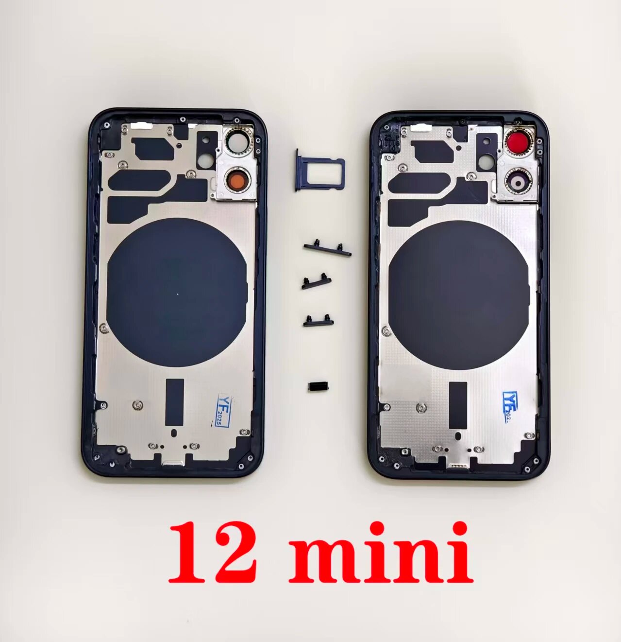 Оригинальный задний корпус аккумулятора для iPhone 12, мини-корпус, задняя крышка + средняя рамка корпуса + лоток для SIM-карты + боковой ключ, 12 мини-средняя рамка 12 mini black