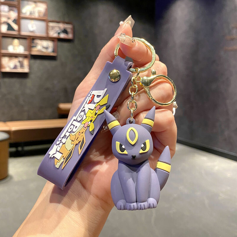 Брелоки с Пикачу, покемонами и семейством Иви, плюшевые игрушки, милые брелоки для рюкзаков, автомобильные брелоки