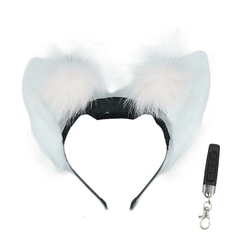 Электрические уши и хвост лисы, лисьи уши белые