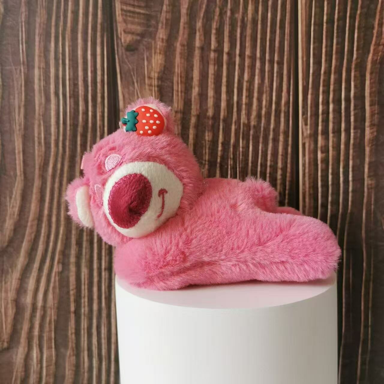 Серебряный плюшевый брелок спящего медвежонка, милый плюшевый мишкa для ключей, сумок и подарков