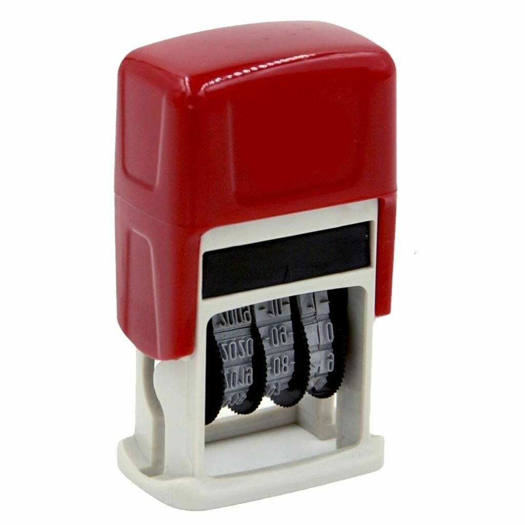 Штамп с датой, красный