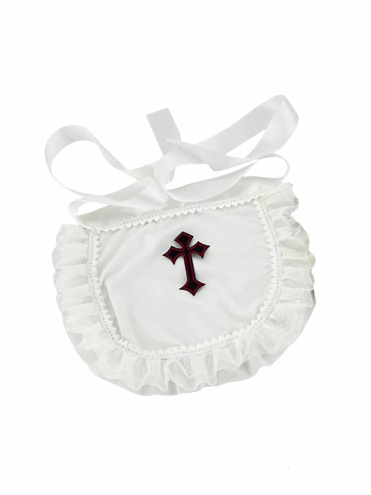 Косплейный фартук с кружевом, Красный белый