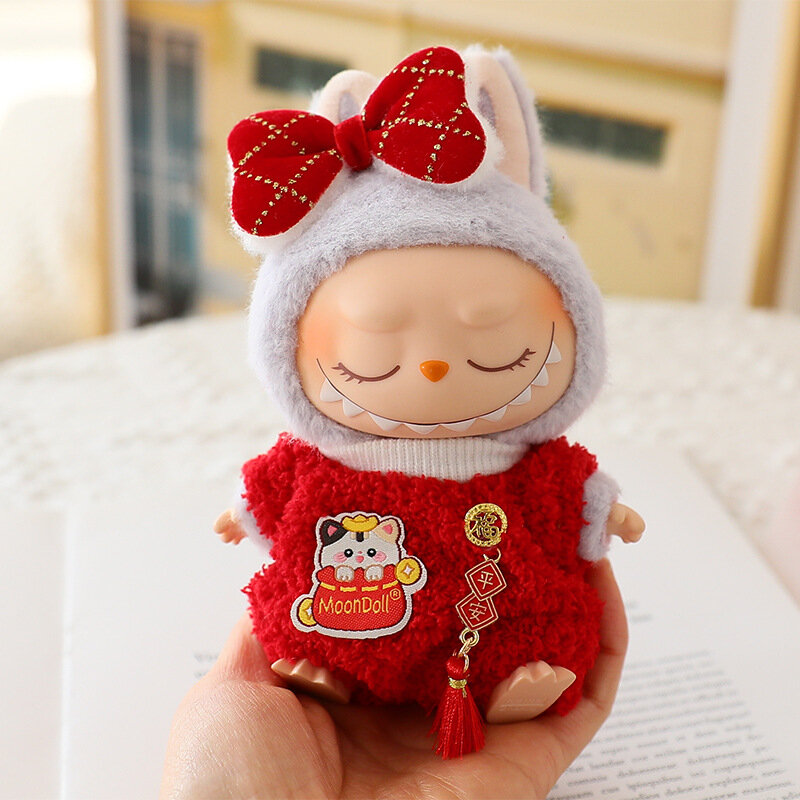 Новогодний комбинезон с бабочкой для кукол Labubu 1-го и 2-го поколений (только одежда, без куклы)