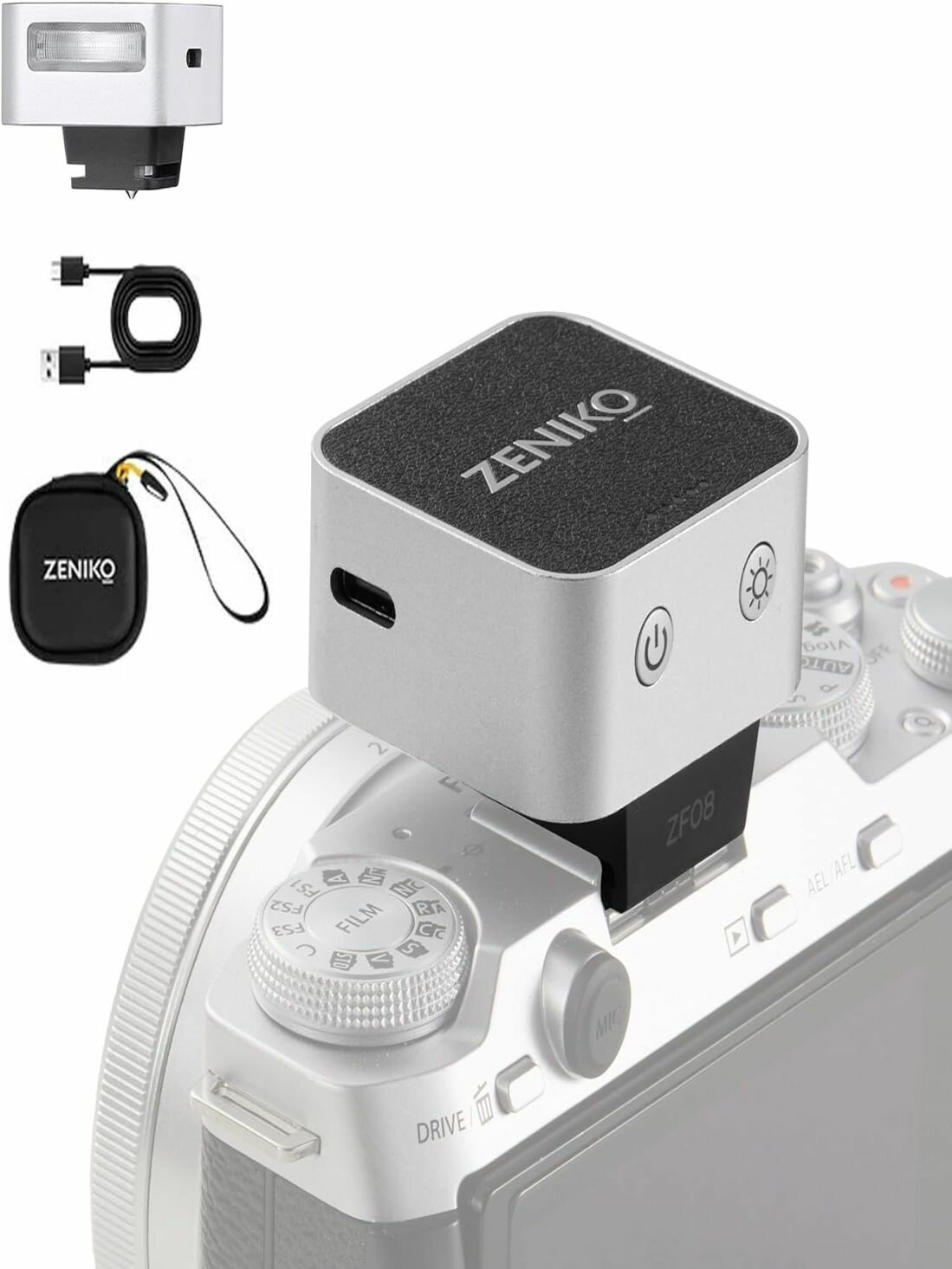 Мини-вспышка ZENIKO, потолочный светильник ZF08, подходит для съемки зеркальными фотокамерами на открытом воздухе портретным заполняющим светом