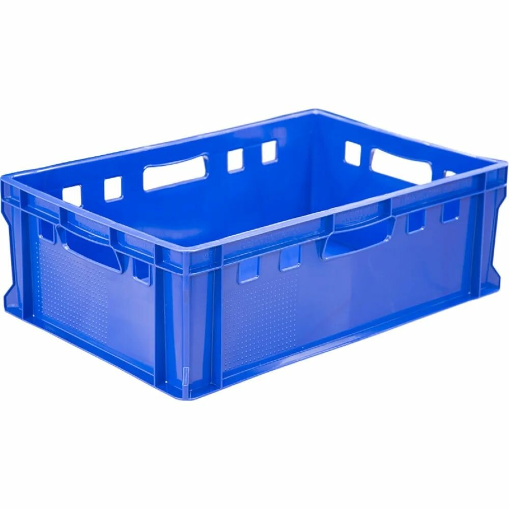 Ящик Тара. ру п/э мясной 600x400x200 сплошной Е2 синий 20273