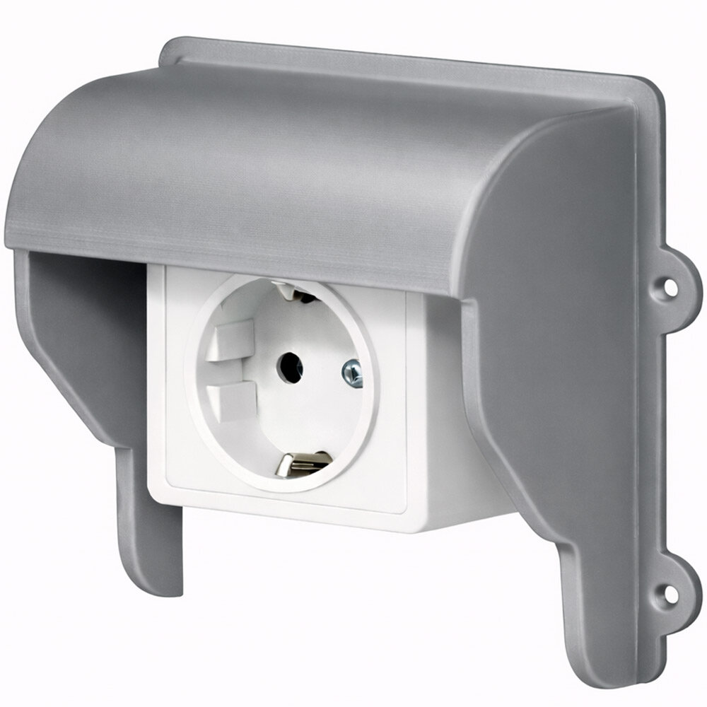 Козырёк для розетки 1 местный закрытый (серый)