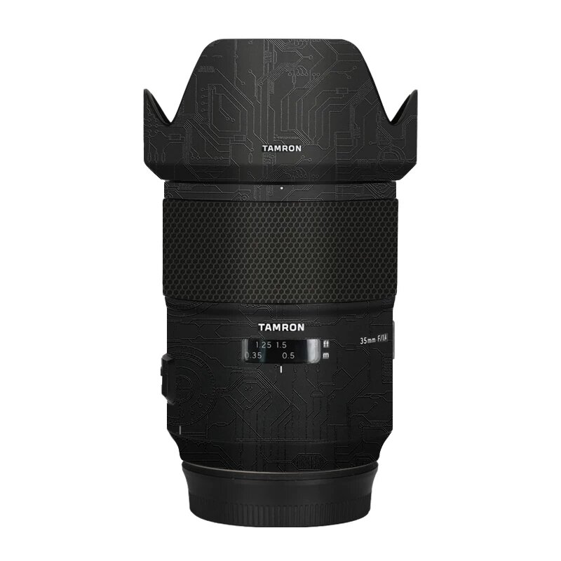 Наклейка для объектива Tamron SP 35mm f/1.4 с узором схемы черного цвета для Canon EF