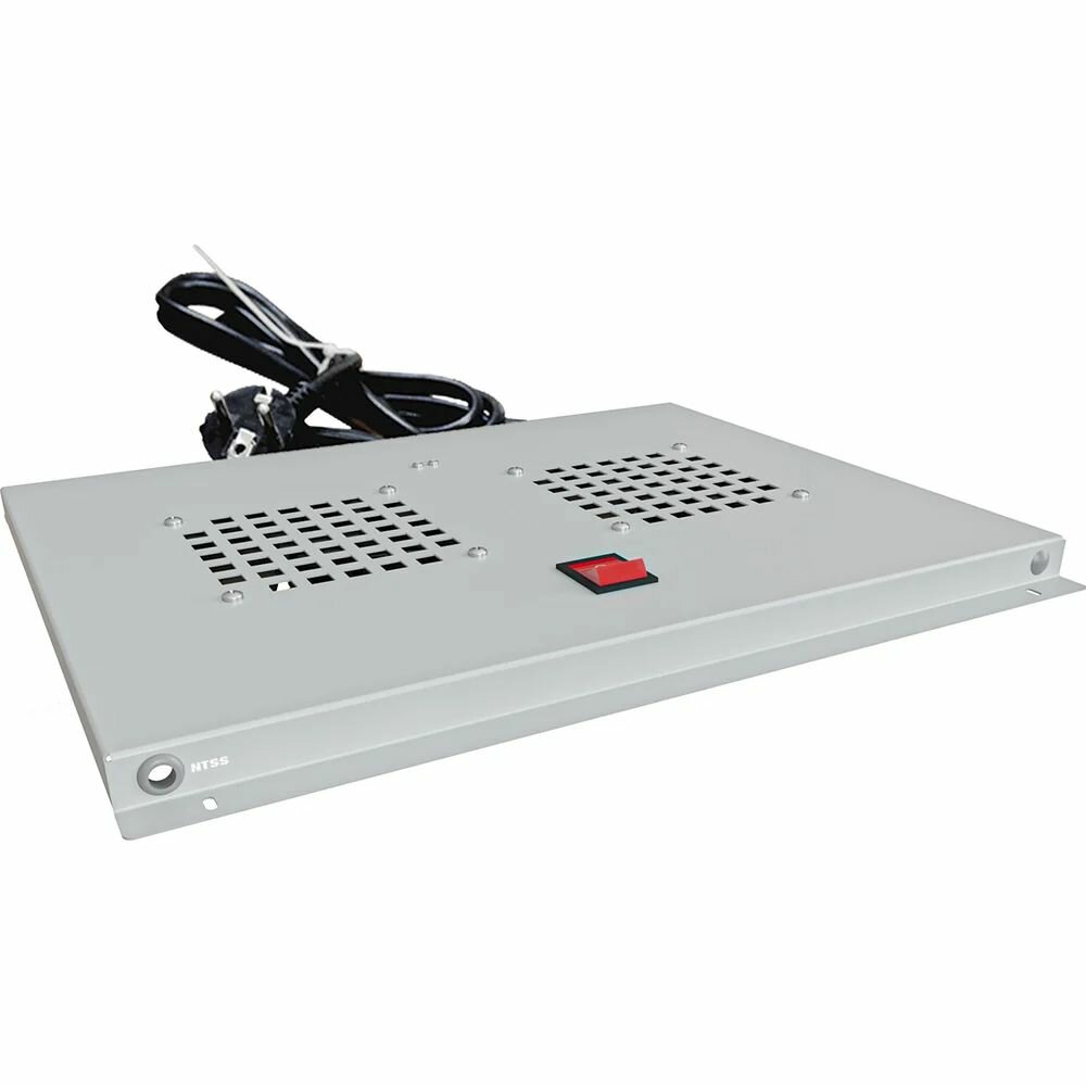 Модуль вентиляторный потолочный NTSS для шкафов серии R глубиной 600 мм, на 2 элемента, без термостата, серый RAL 7035 NTSS-FAN2/600