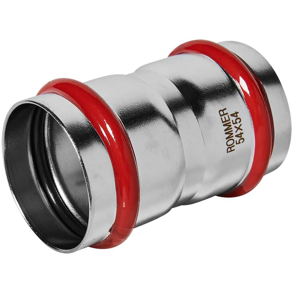 Муфта равнопроходная под пресс 54 мм, из нержавеющей стали ROMMER (RSS-1017-000054)