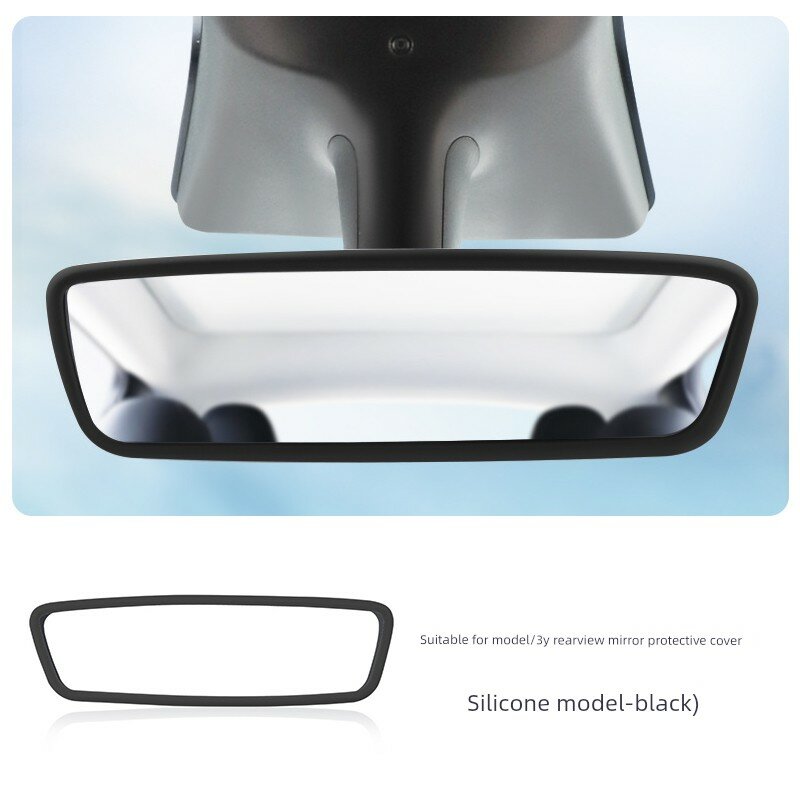 Черный силиконовый чехол для зеркала заднего вида Tesla Model 3/Y Fresh Edition