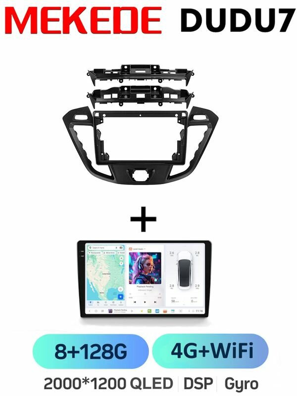 Магнитола Mekede DUDU7 8/128 Gb для Ford Tourneo Custom 1 Transit 2012-2021 F1 carpay Android
