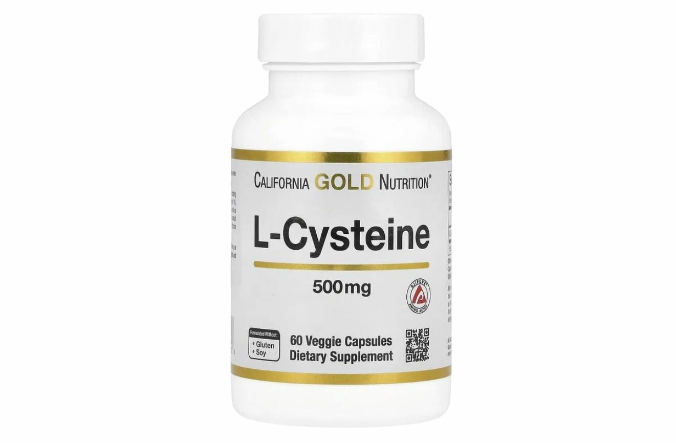 California Gold Nutrition, AjiPure, L-Cysteine, L-цистеин, 500 мг, 60 растительных капсул