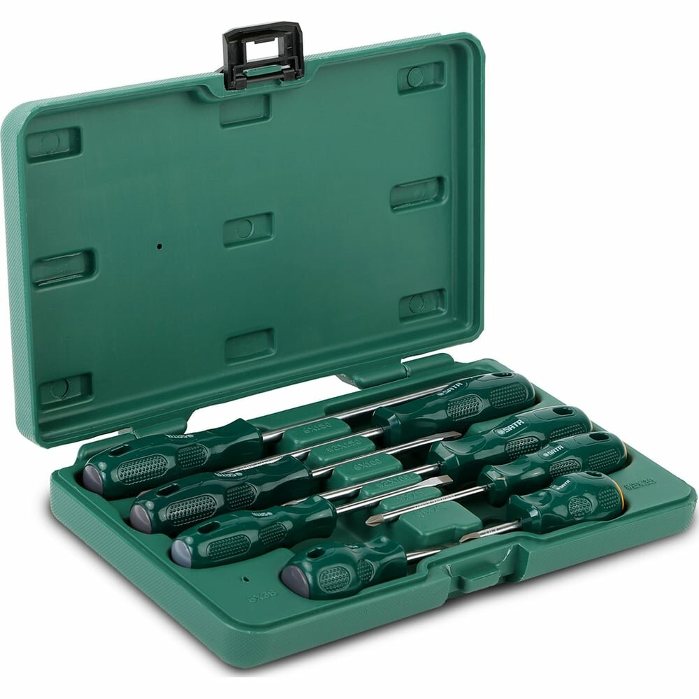 Комбинированный набор крестовых и плоских отверток 8шт серия А SATA 09306