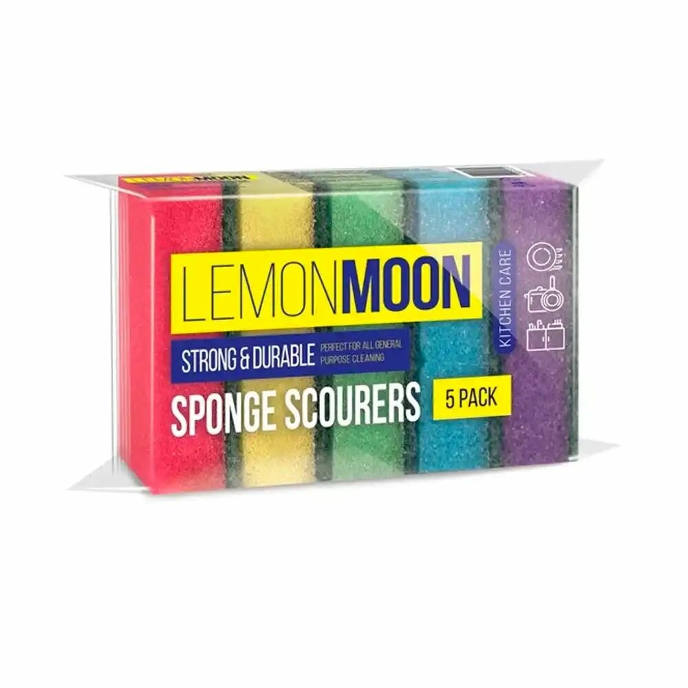 Губка для посуды Lemon Moon 96x64x27, поролон, 5 шт. L005