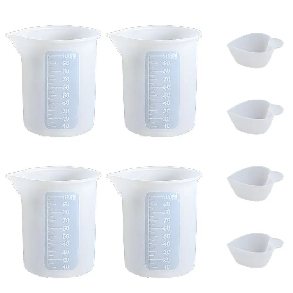 Набор силиконовых мерных чаш 8 шт для смесителей и ювелирного литья