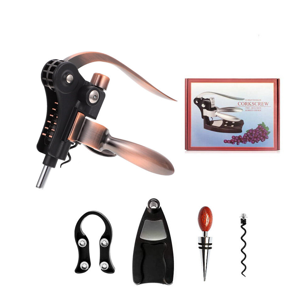 Набор открывалок для бутылок красного вина от производителя, популярный, с головой кролика, электролитически покрытые инструменты для вина в форме кролика, материал из цинкового сплава
