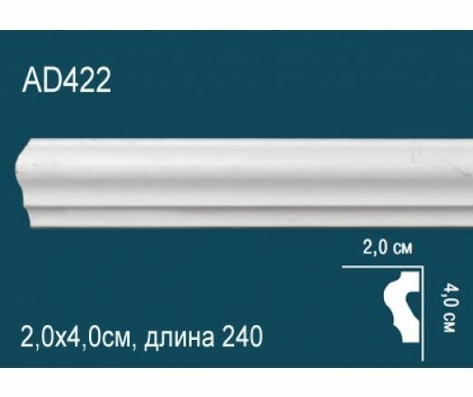 Молдинг для Ремонта Гладкий Perfect AD422 Д240xШ2.0xВ4.0 см / Перфект.