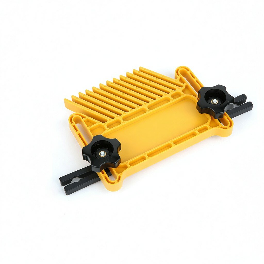 Набор из 2 штук опор для деревообработки для столярных столов, пила, желтый, материал PP, длина 166мм, ширина 90мм, инструменты для столярства, включая 2 опоры, 2 толстых прокладки, 4 пластиковых ползунков, 4 тонких прокладки, 12 винтов, 4 гаайки