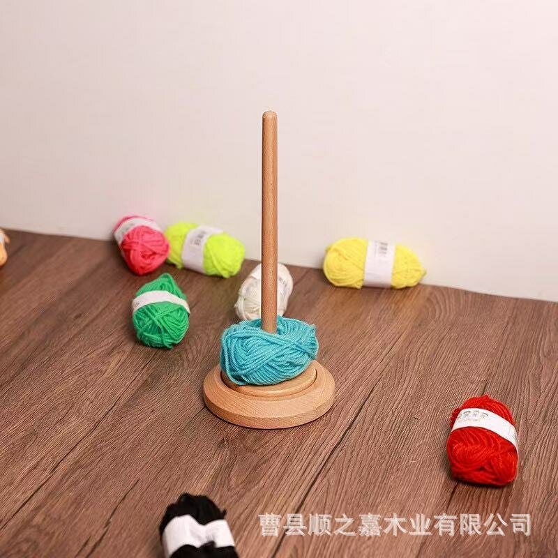 Домашняя деревянная стойка для пряжи, держатель пряжи, дистрибьютор, многофункциональная стойка из массива дерева с одной осью и двойной осью, стойка для хранения, стойка для бумажных рулонов
