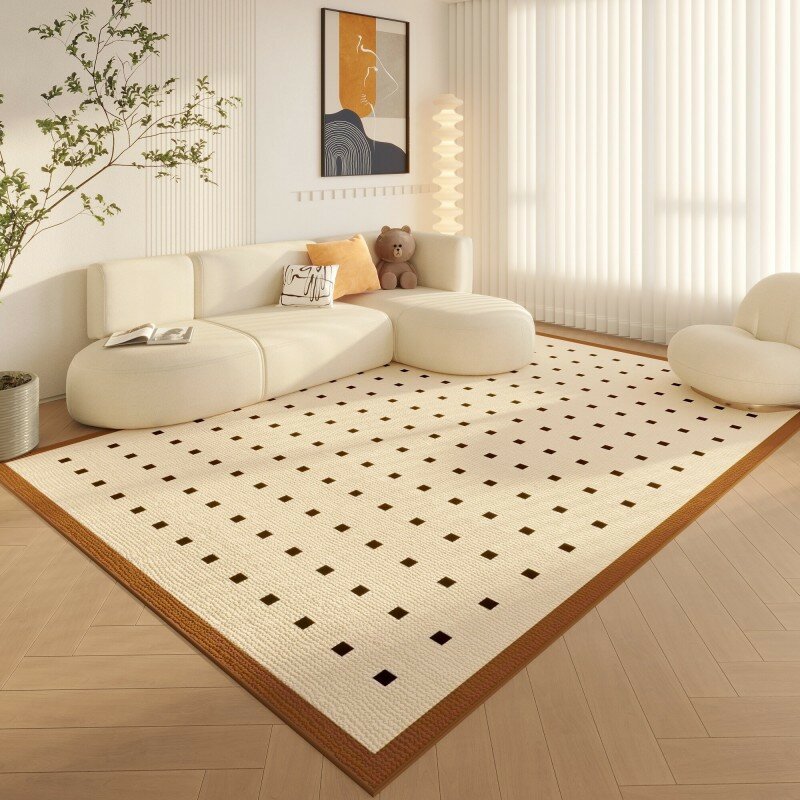 Простой полосатый ковер из кристального бархата для гостиной, дивана и кофейного стола, грязеотталкивающий и износостойкий большой ковер, простой в уходе, доступен для дропшиппинга