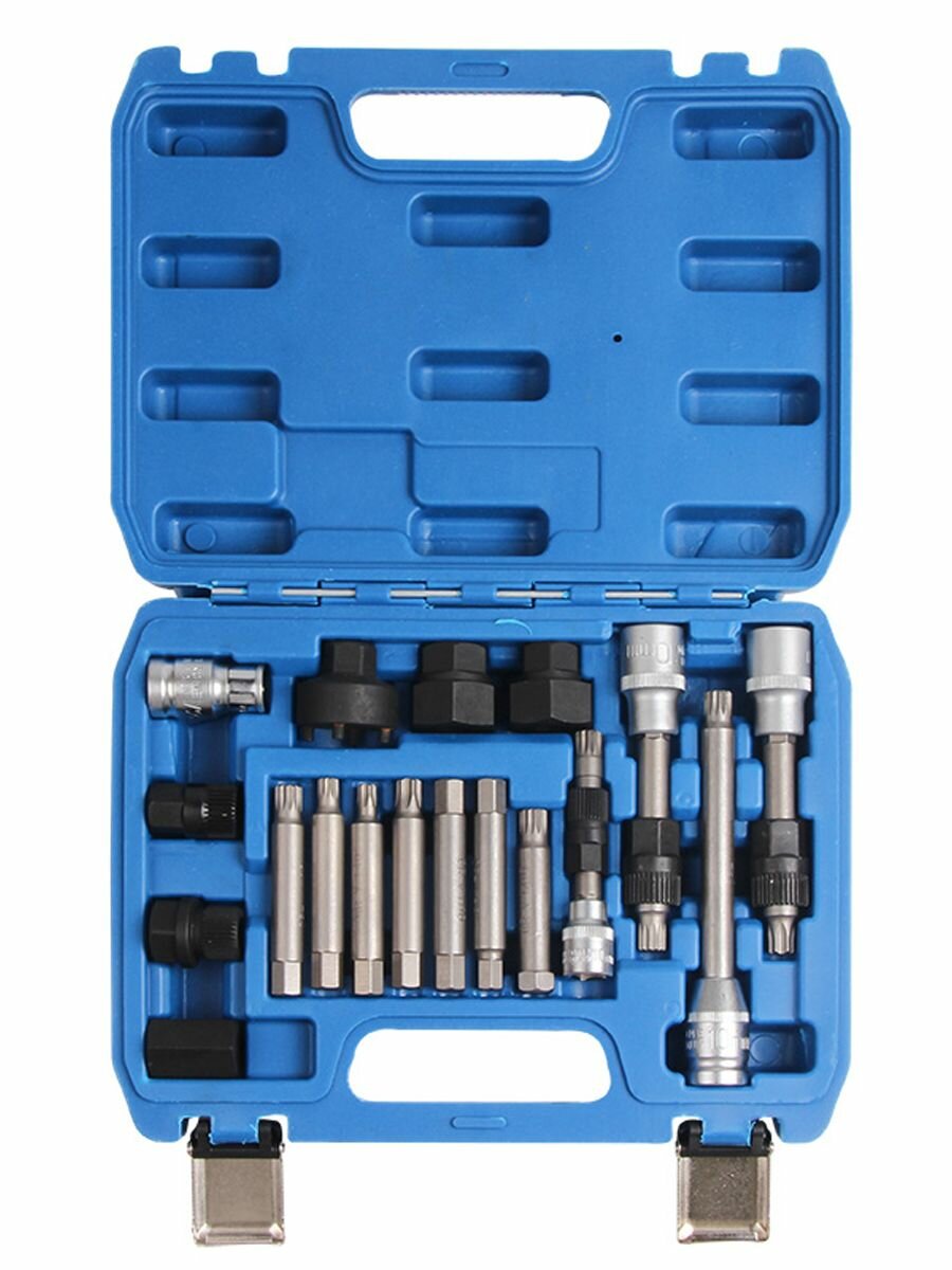 Набор ключей съемников для снятия шкивов обгонных муфт генератора 18шт, VT01318