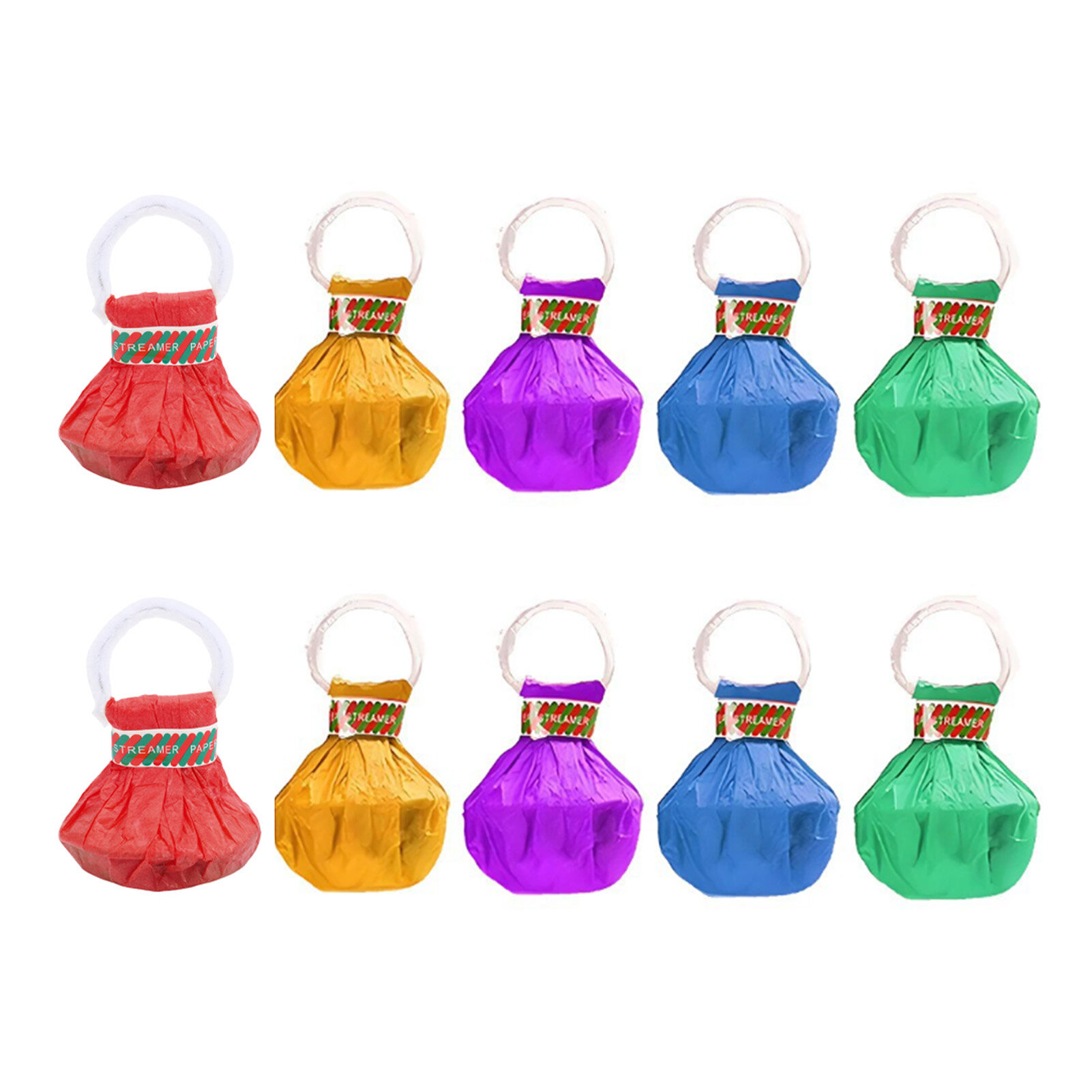 10 шт, брошенные вручную стримерные попперы, легкая очистка, красочные растяжки для конфетти, разноцветные бумажные крекеры для свадьбы, дня рождения, торжества, 20 полосок