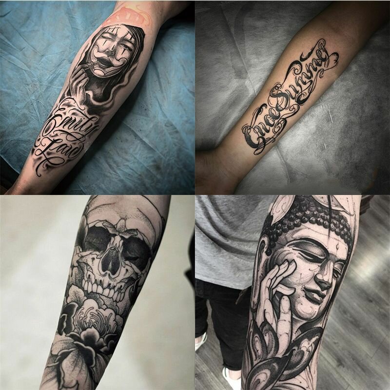 Горячие продажи татуировок SG, водонепроницаемые, для мужчин, долговечные, на руку, на палец, реалистичные татуировки, модный темный стиль, цветы, полупостоянные одноразовые наклейки на руку