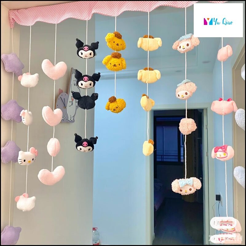 Эксклюзивная занавеска 90x85 см с Hello Kitty Kuromi My Melody в розовом цвете